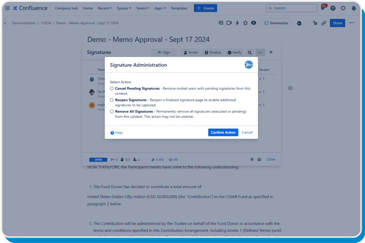 eSign Electronic Signatures for Confluence | Digital Rose